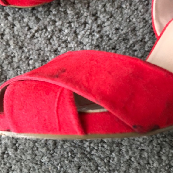 Zara | Shoes | Zara Red Heels With Wrap Around Ankle Strap | Poshmark